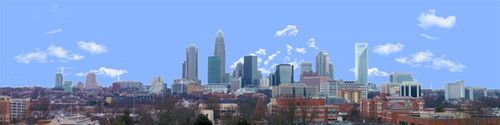 CHARLOTTE NORTH CAROLINA SKYLINE right | BACKDROPS ONLY