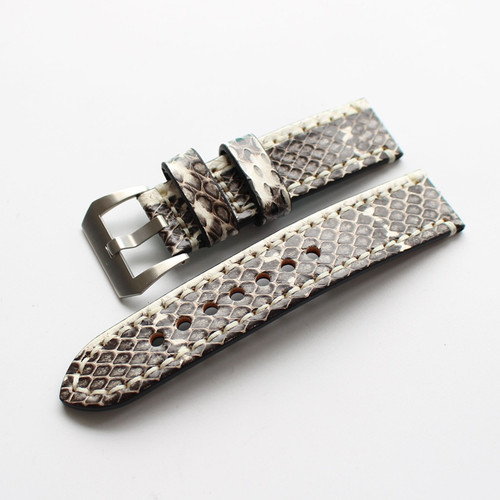 Python Leather strap 20MM 22MM 24MM White grey strap | fiftyfourwatch