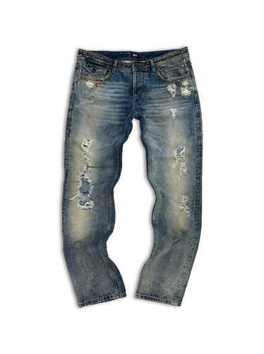 00s Dolce & Gabbana Studded Wide Boot Cut Blue Wash Denim | ArchiveThreads