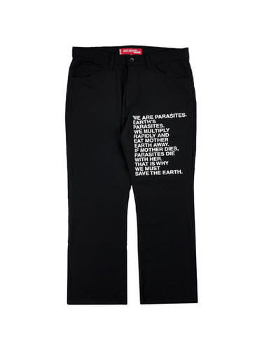 SS02 Junya Watanabe “Parasite” Graphic Print Poem Trousers | ArchiveThreads