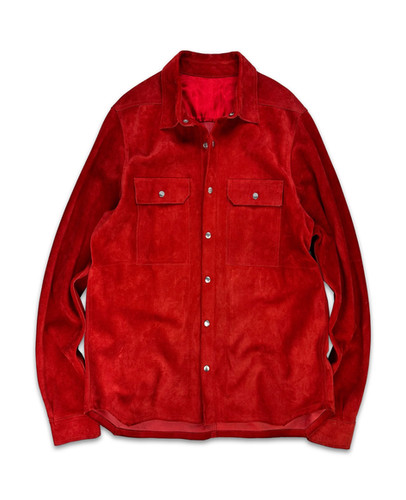 AW19 Rick Owens ‘Larry’ Red Suede Multi Pocket Jacket | ArchiveThreads