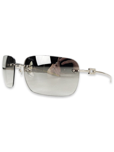 Gucci Rhinestone G Logo Silver Rounded Sunglasses | ArchiveThreads