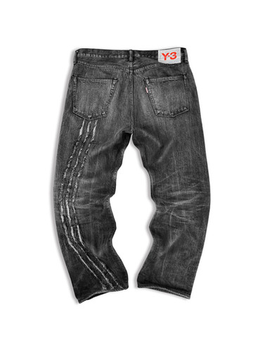 SS04 Yohji Yamamoto Y-3 X Adidas ‘Three Stripe’ Claw Mark Denim ...