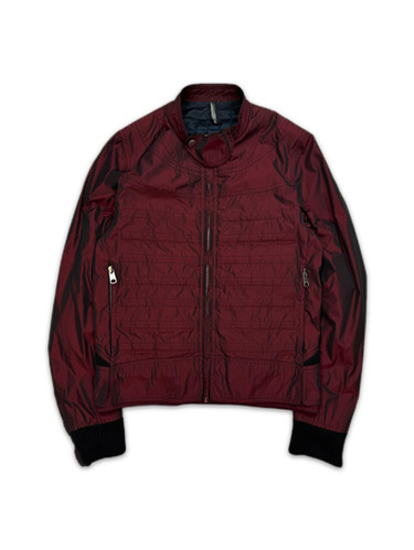 AW08 Dior Homme ‘Napoleon’ Red Nylon Ribbed Bomber Jacket | ArchiveThreads