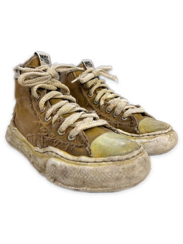 Mihara Yasuhiro MMY Wheat Canvas Hi-top Sneakers | ArchiveThreads