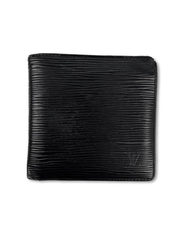 Louis Vuitton Black Epi Bifold Embossed LV Logo Wallet | ArchiveThreads