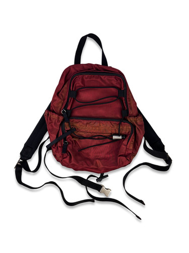 Prada Blood Red Laced Nylon Backpack | ArchiveThreads