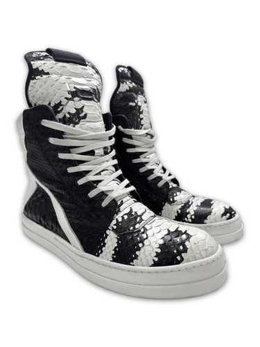 SS22 Rick Owens 1/1 Hand Painted Python Skin Geobasket Sneakers ...