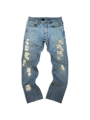 SS06 Dior by Hedi Slimane ‘Crash’ Blue Light Wash Distressed Jeans ...