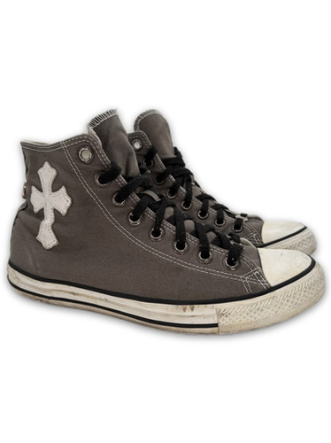 Chrome Hearts Leather Cross Patch Dagger Hi-top Converse Sneakers ...
