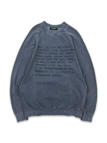AW04 Raf Simons ‘Shipwreck’ Waves Slate Blue Crewneck | ArchiveThreads