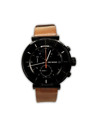 00s Issey Miyake by Satoshi Wada Black ‘Chronograph’ Leather Watch ...