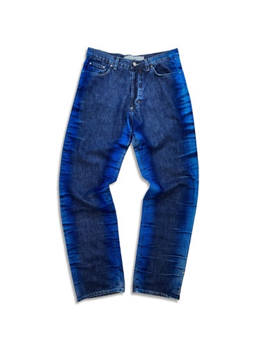 90’s Versace Electric Blue Dip-Dye Aged Medusa Head Denim | ArchiveThreads
