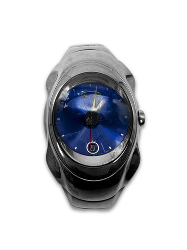 1998 Oakley ‘Timebomb’ Sapphire Blue Silver Wrist Watch | ArchiveThreads
