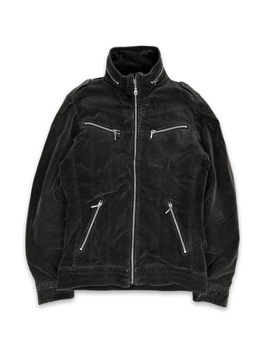 Katharine Hamnett Suede Multi Zip Ash Biker Jacket Archivethreads