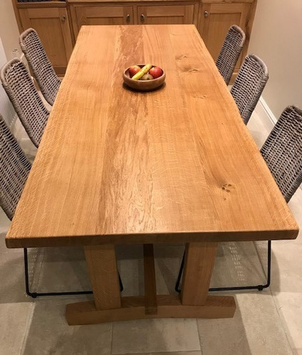 Solid Oak live edge dining room table | Sutherlands Cabinets