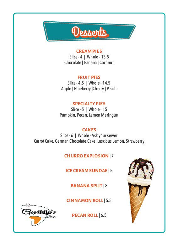 Menu | Goodfella's Diner