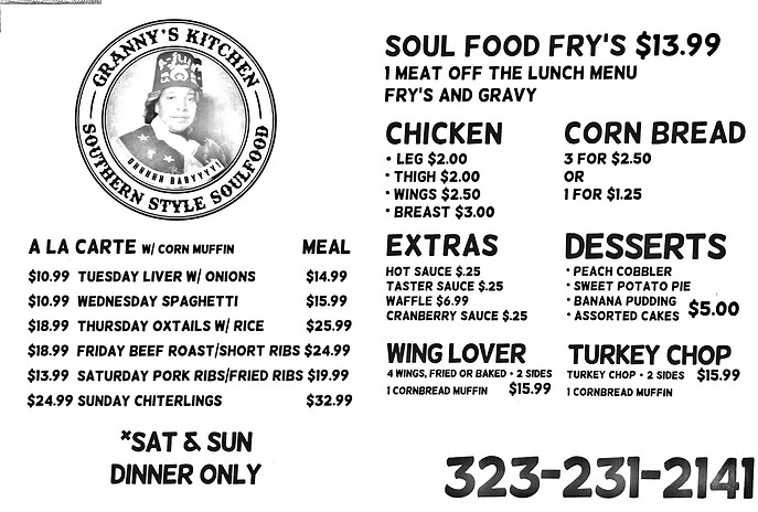 Soul Food LA | Granny's Kitchen Southern Style Soul Food | Los Angeles