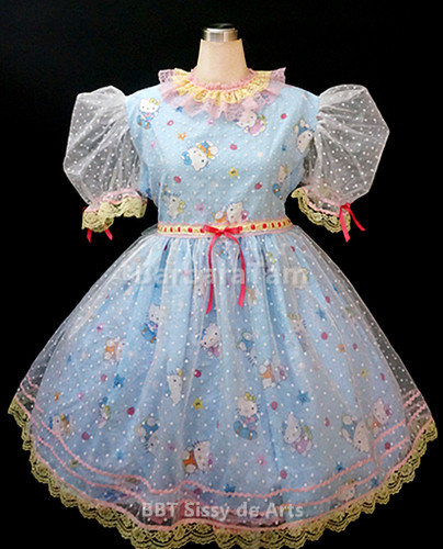 C45 Adult Sissy Hello Kitty Tea Dress Bbtsissycloset