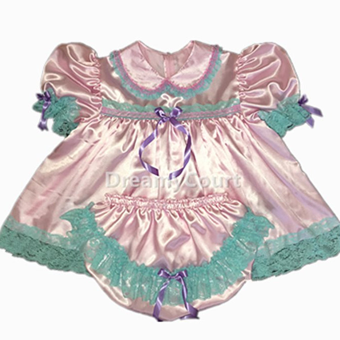 Adult Baby Satin Dress Set | dreamyncreamyab