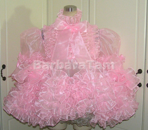 ADULT SISSY ORGANZA RUFFLY PRISSY DRESS | bbtsissycloset