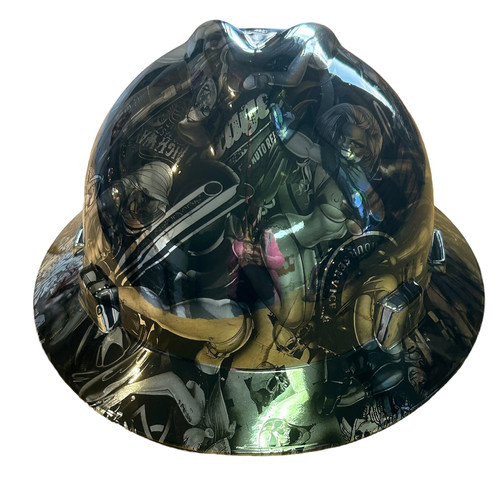 MSA V-Gard Full Brim Custom Chrome Naughty Boy | bagrbuck