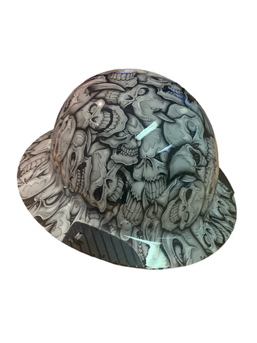 Custom White Insanity Skulls Lift DAX Carbon Fiber HDC-15KG Full Brim H ...