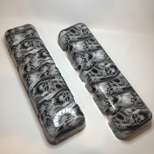 LS Coil Covers Custom Hydro Dipped White No Evil Skulls High Gloss ...