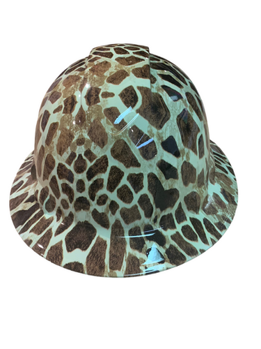 Custom Hydro Dipped Giraffe Ridgeline Full Brim Hard Hat | bagrbuck
