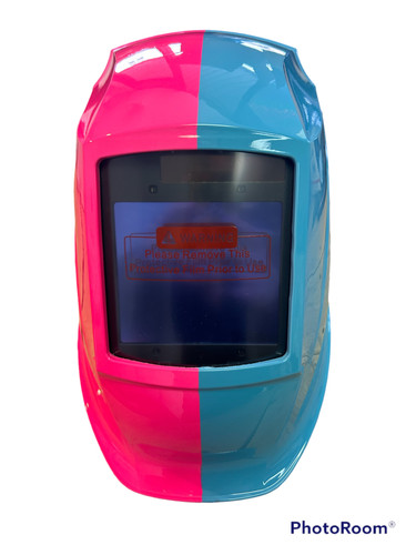 Custom Welding Mask WHAM30 Series Auto Dark 1/2 Hot pink 1/2 light Blue ...