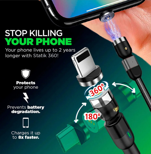 Statik 360 | Universal Magnetic Charge Cable | Merlin Computer Solutions