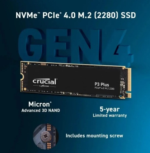 Crucial P3 Plus PCIe Gen4 NVMe M.2 SSD | Merlin Computer Solutions