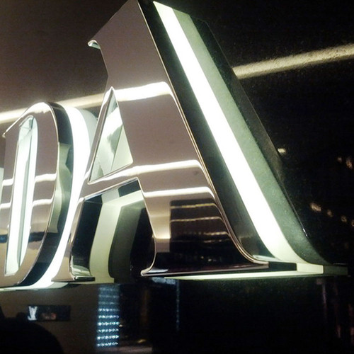 Featuring impressive LED lighting Polished metal halo lit logos 3D LED ...