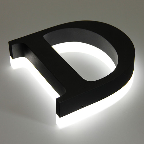 Built up Halo-lit letters stainless steel led letters with lights on ...