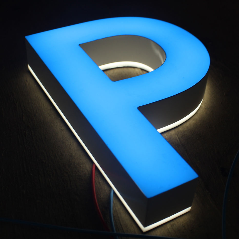 Custom frontlit and backlit led acrylic sign letters vinyl face light ...