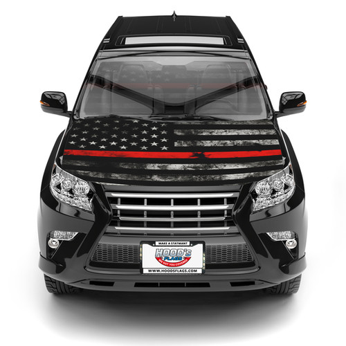 Red Thin Line Hood Cover | HOOD's Flags