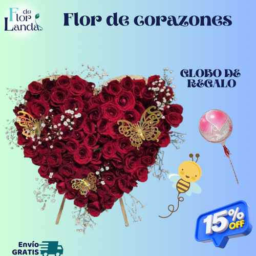 C.F flor de corazones | Flor de Landa