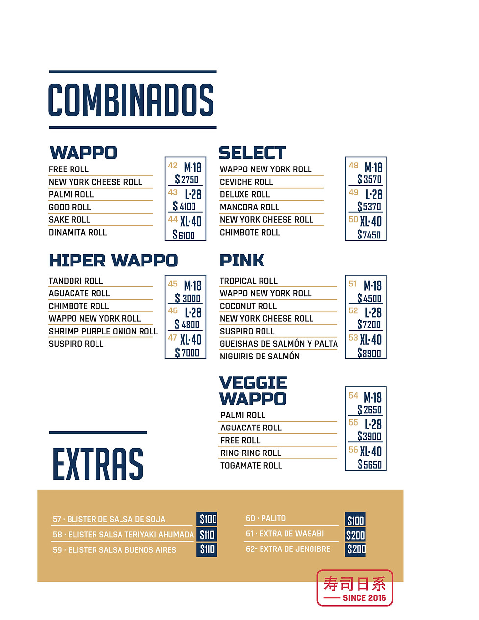 Menu | wappo-sushi
