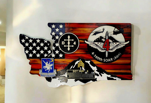 American Flag | WA State Shaped | MT Rainier| Custom Design| | TRIGON ...