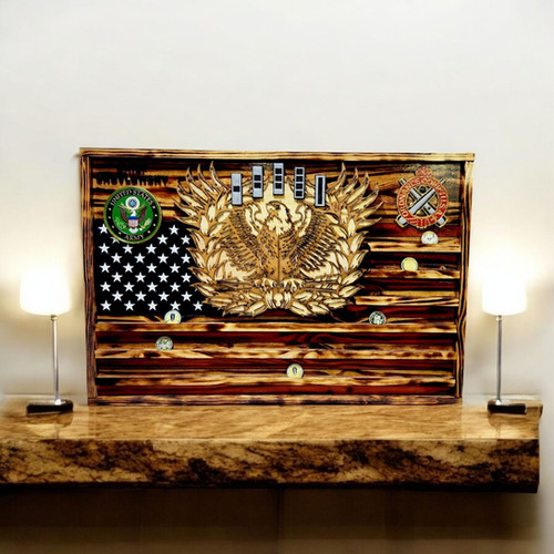 Fully Custom American Flag Coin Holder | Display | Wood | | TRIGON ...