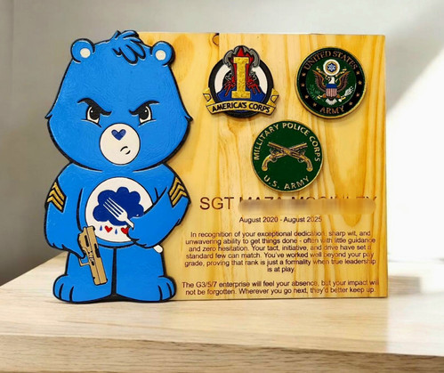 Military Unit Plaques | Fully Custom 3D Style | Wood Engraved