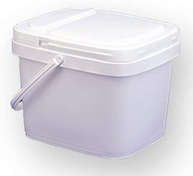 3 gallon white square bucket with lid and handle | Conspec Limited Berm
