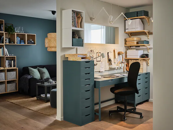 IKEA Alex 5 drawer unit in gray/turquoise | Conspec Limited Berm