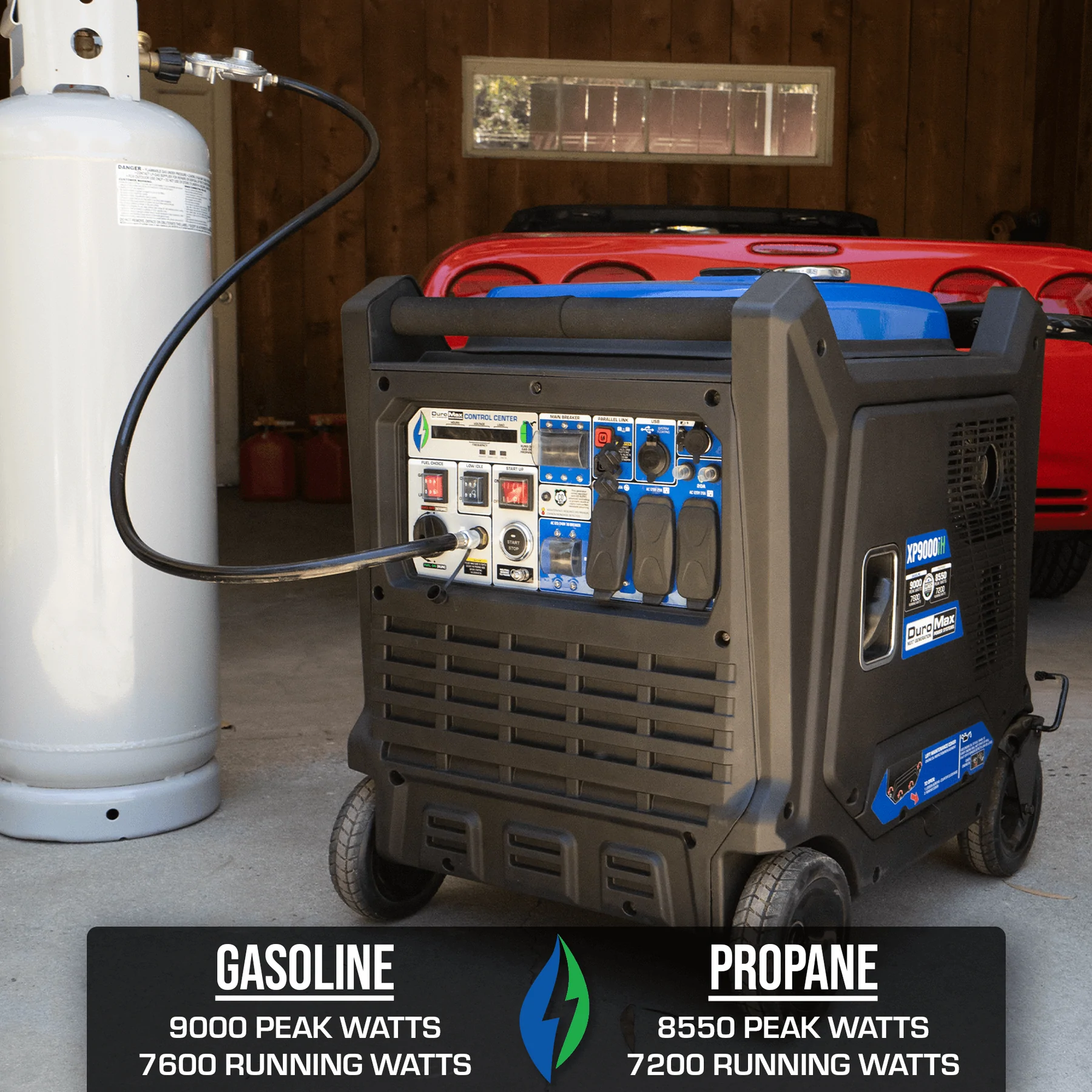 Duromax 9,000 watt dual fuel inverter generator | Conspec Limited Berm