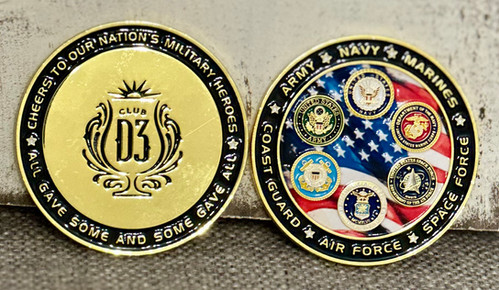 Club D3 Salute to Military Challenge Coin | Club D3