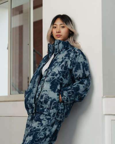 HUBA Distressed Puffer Jacket - Blue | HUBA