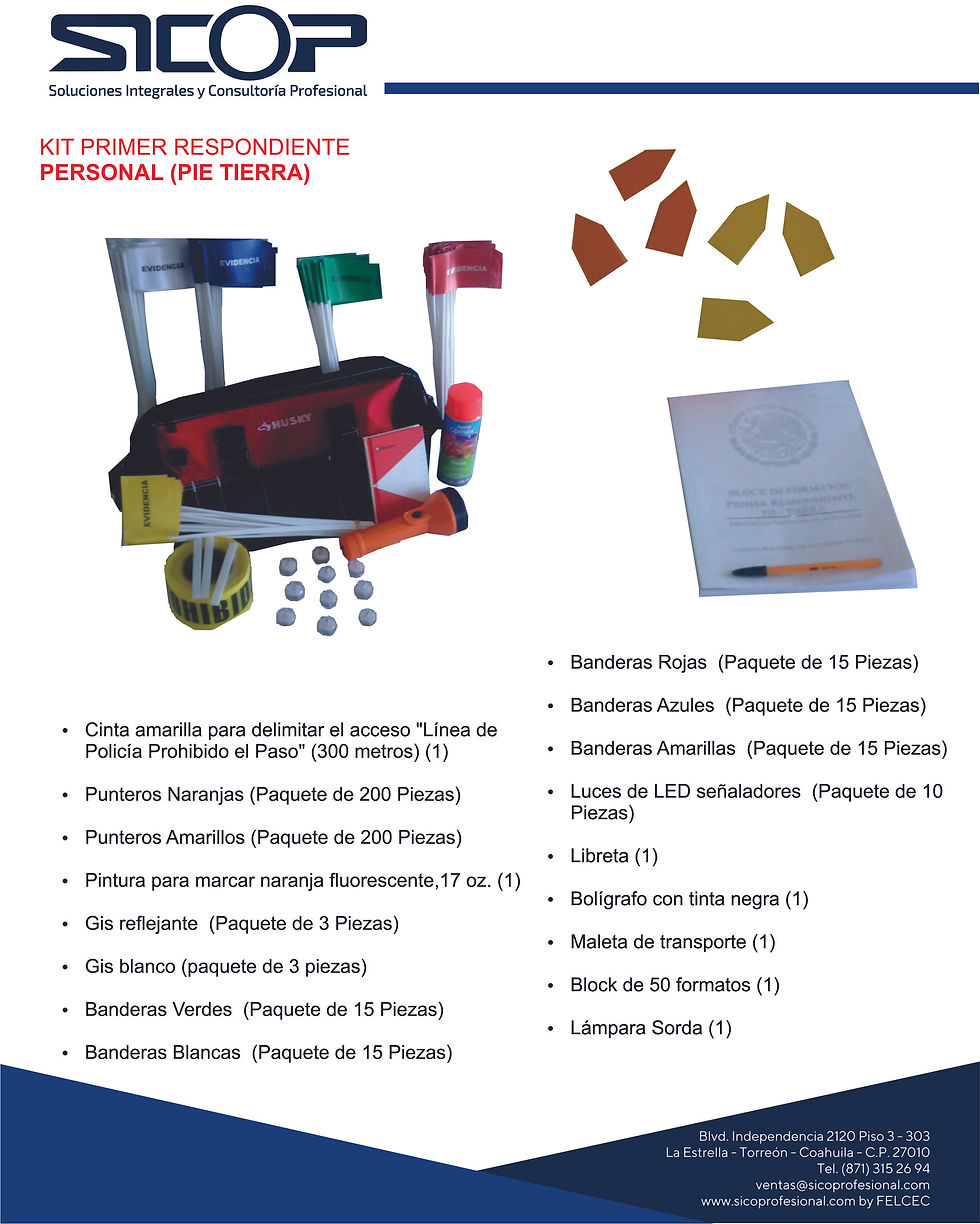 Kit de Primer Respondiente PERSONAL | sicop