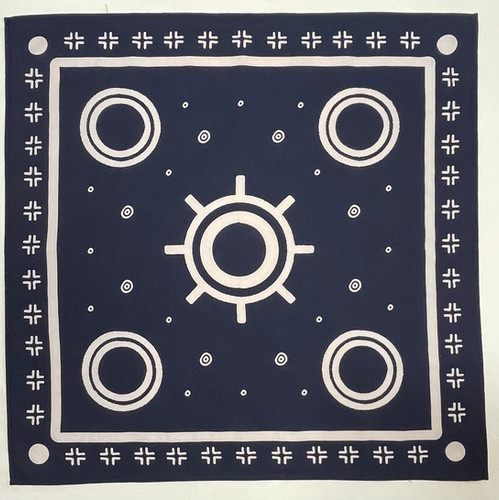 Deep Huron Blue Bandana | Manistee Log Marks