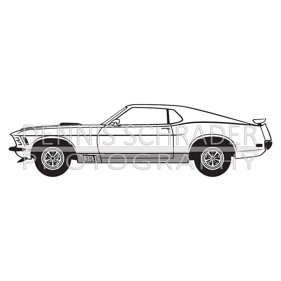 Ford Mustang Mach 1 1970 Full Digital Download Car Illustration svg ...