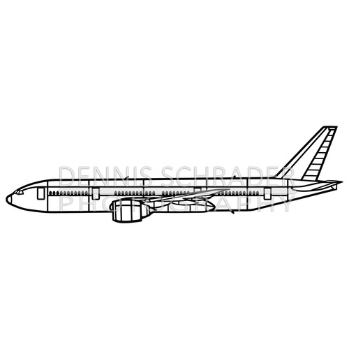 Boeing 777-200ER Commercial Plane Digital Download Illustration svg ...